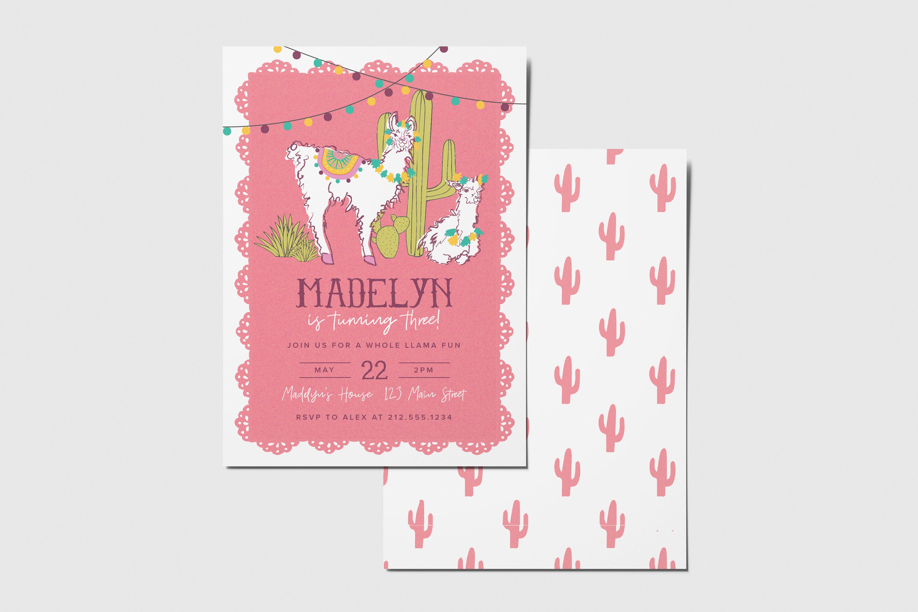 Llama Birthday Party Table Signs, Table Decorations, Fiesta Theme ...