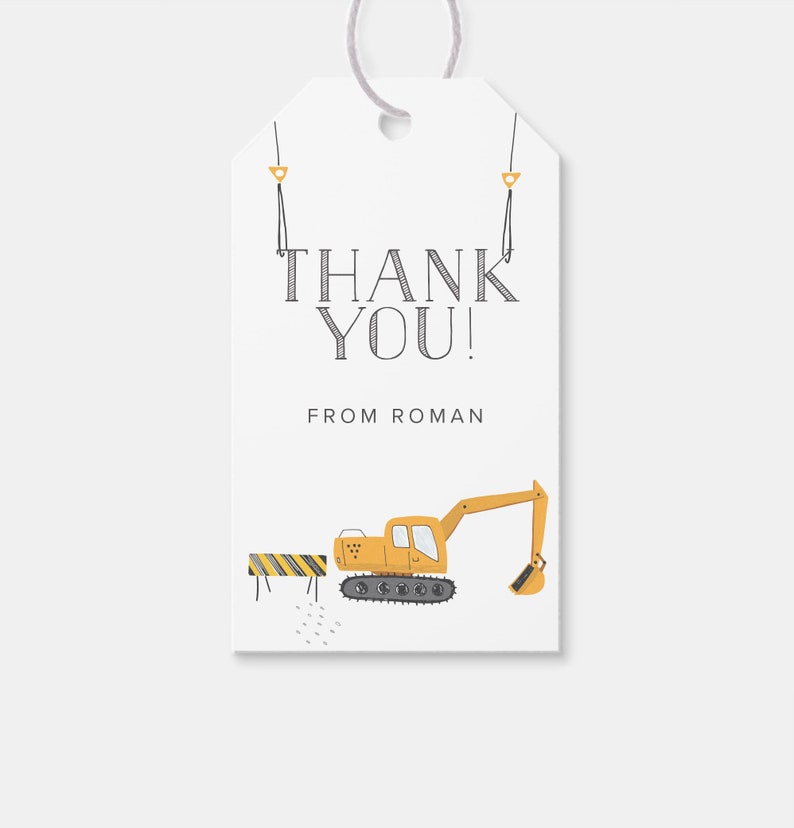 Construction Birthday Invitation Excavator Construction - Etsy