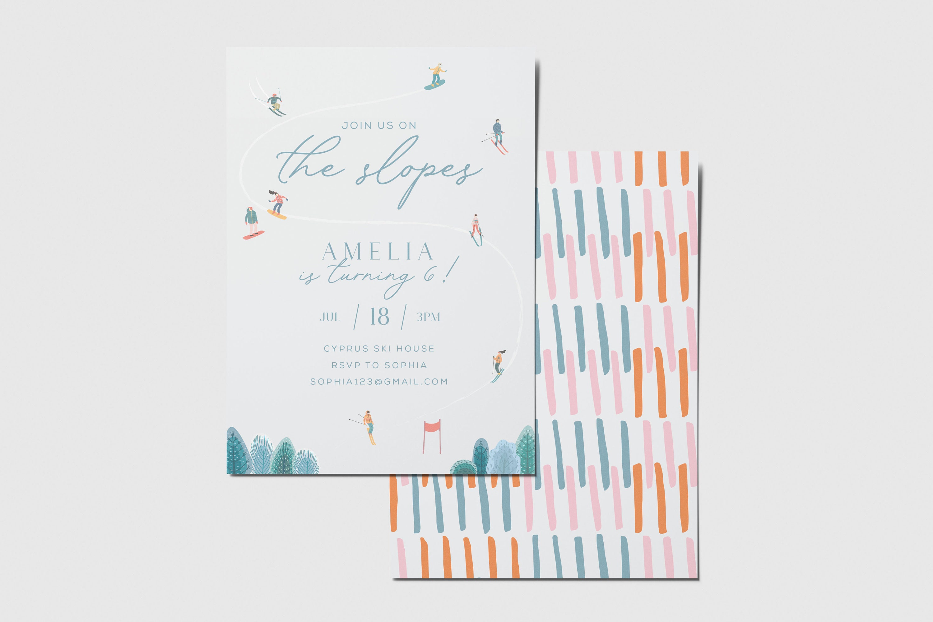 Ski Birthday Party Invitation, Winter Invite, Après Ski, Skiing Party ...