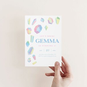 Gems Birthday Party Invitation Gemstone Crystals Geode - Etsy