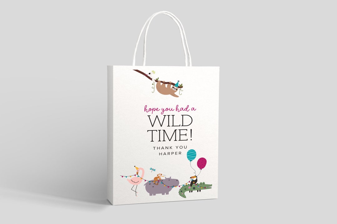 Safari Animals Birthday Favor Bag Label: Jungle Theme (INSTANT DOWNLOAD ...