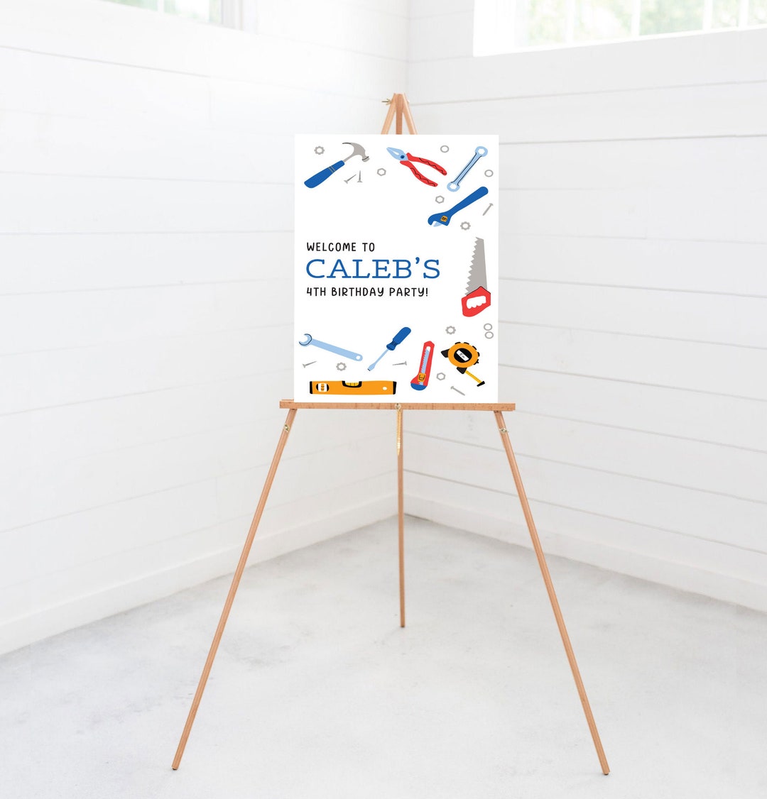 Construction Birthday Welcome Sign: Tool Time Party Decor (digital ...