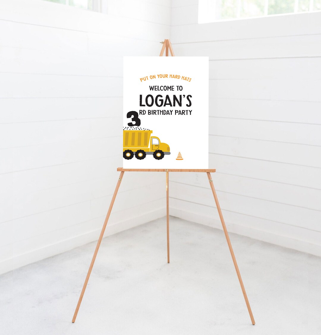 Construction Birthday Party Welcome Sign, 18x24, 24x36, Poster, Dump ...