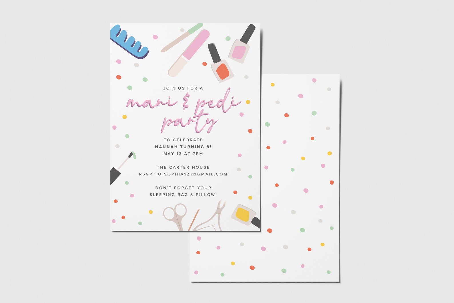 Mani Pedi Birthday Party Invitation, Spa Day, Pamper Party, Printable ...