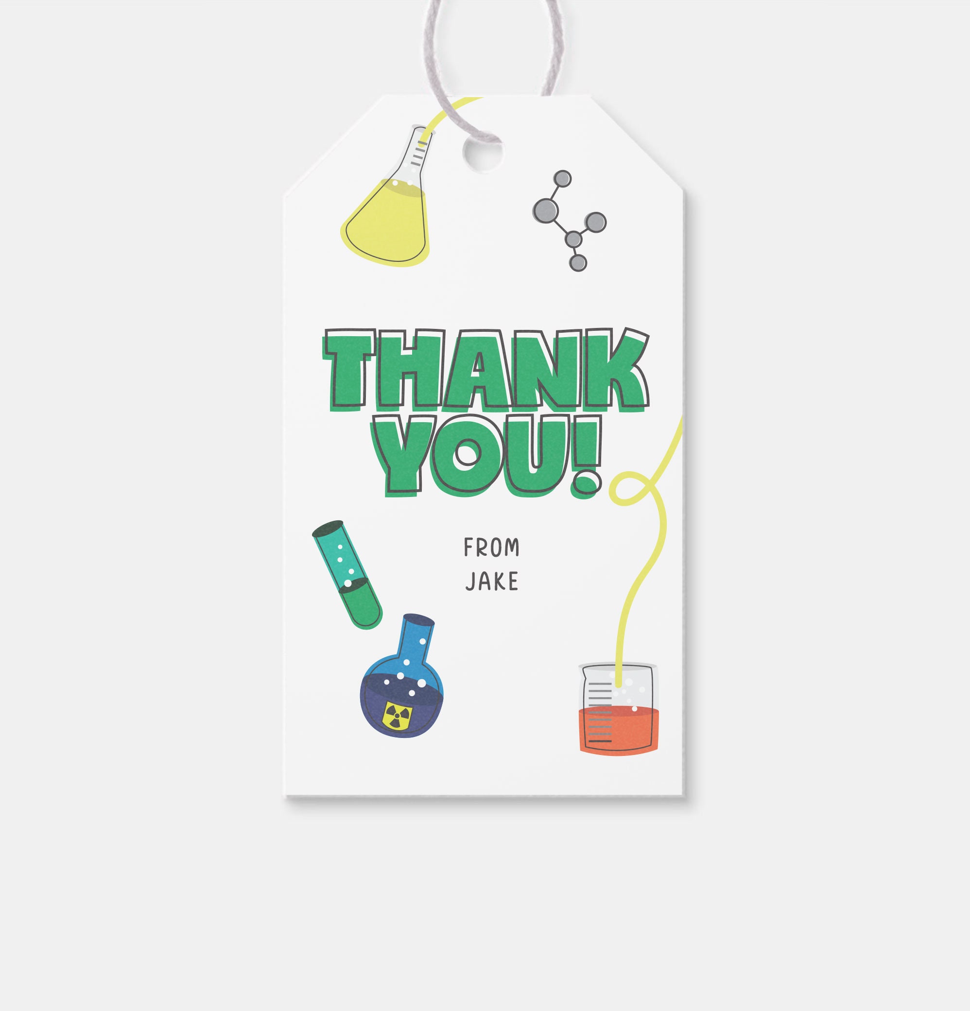 Science Party Thank You Card With Photo Invitation for Boys | Etsy