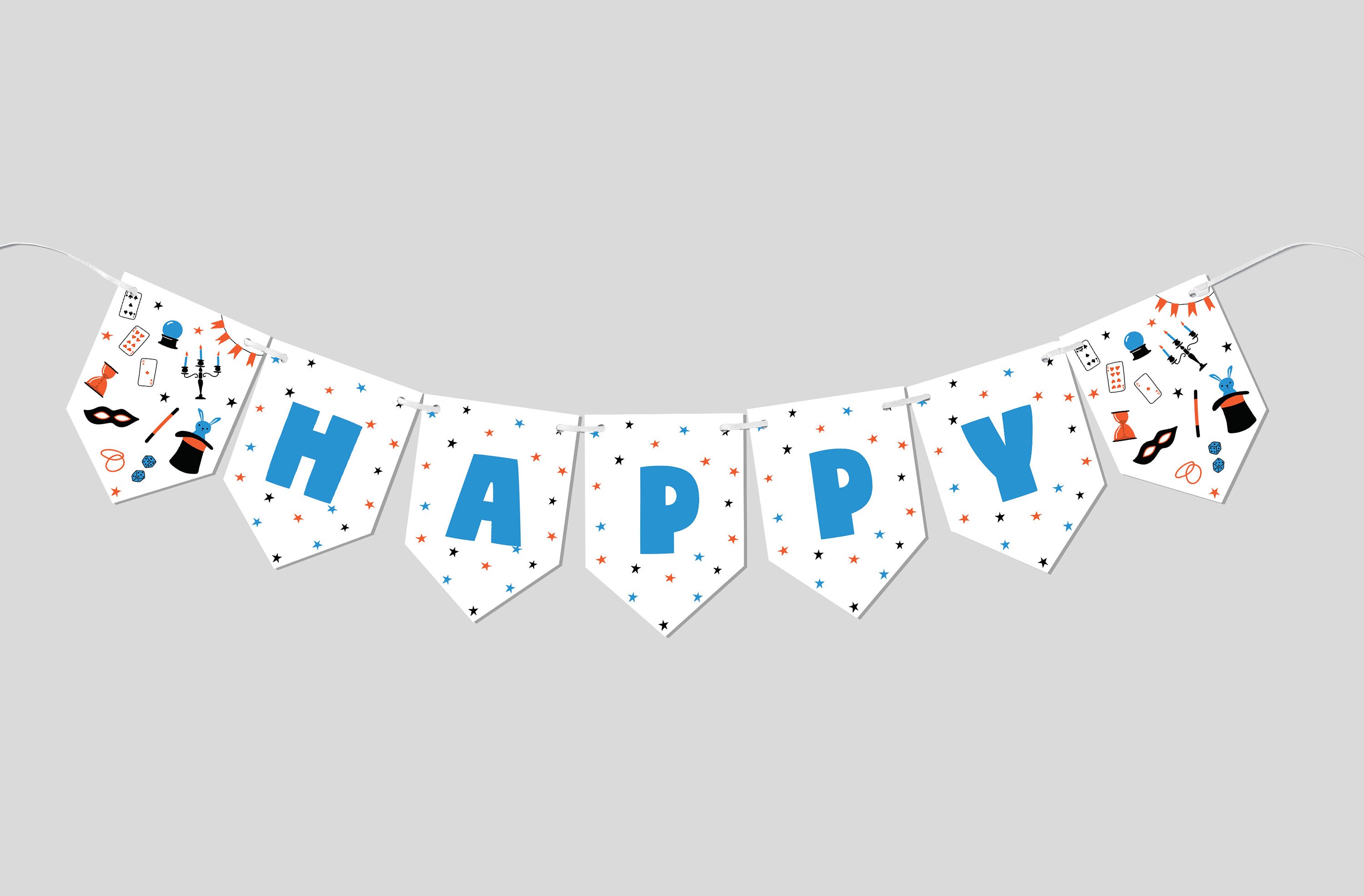Magic Show Birthday Party Flag Banner Garland Decor - Etsy