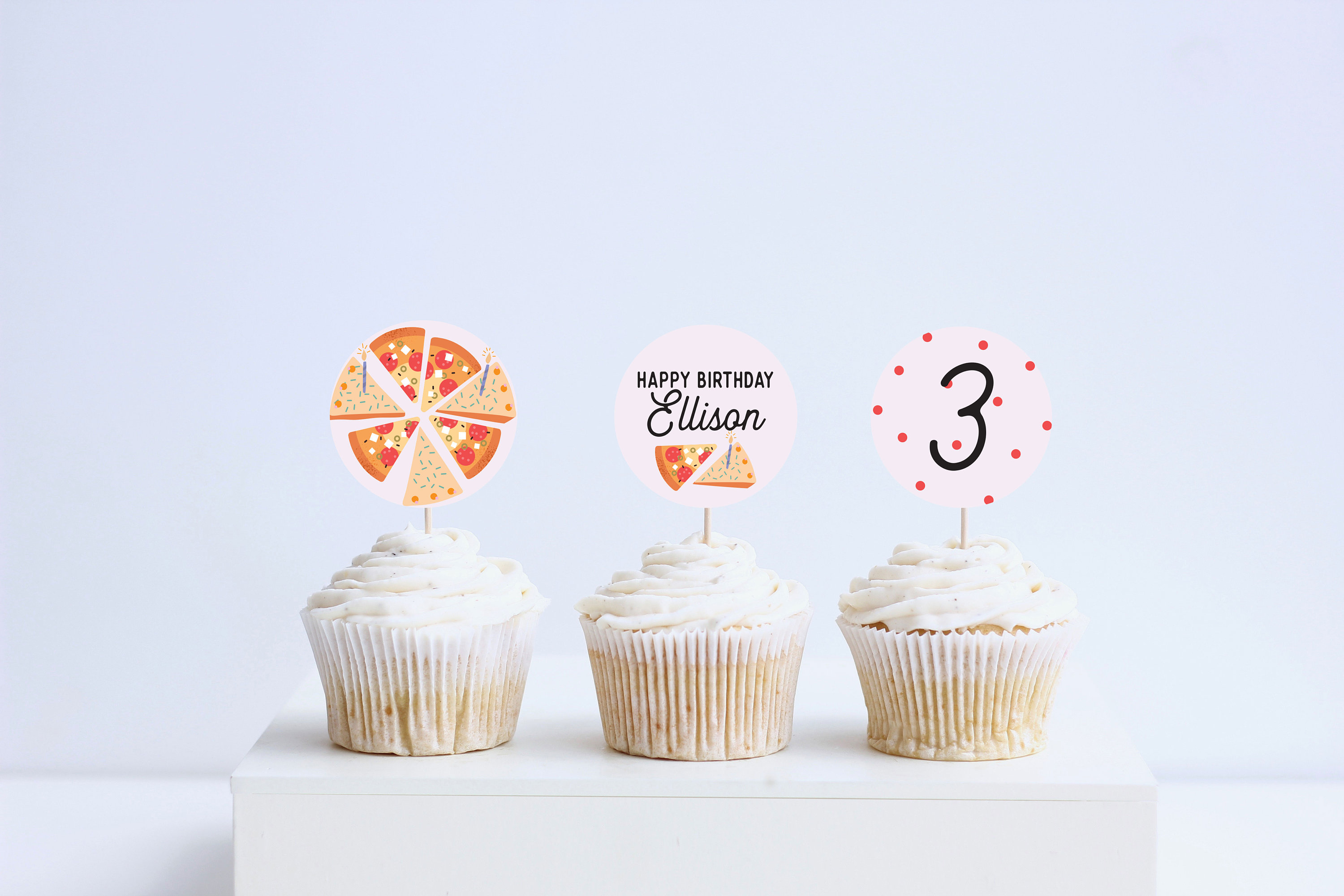 Pizza & Cake Party Birthday Table Signs, Table Decorations, A Slice of ...