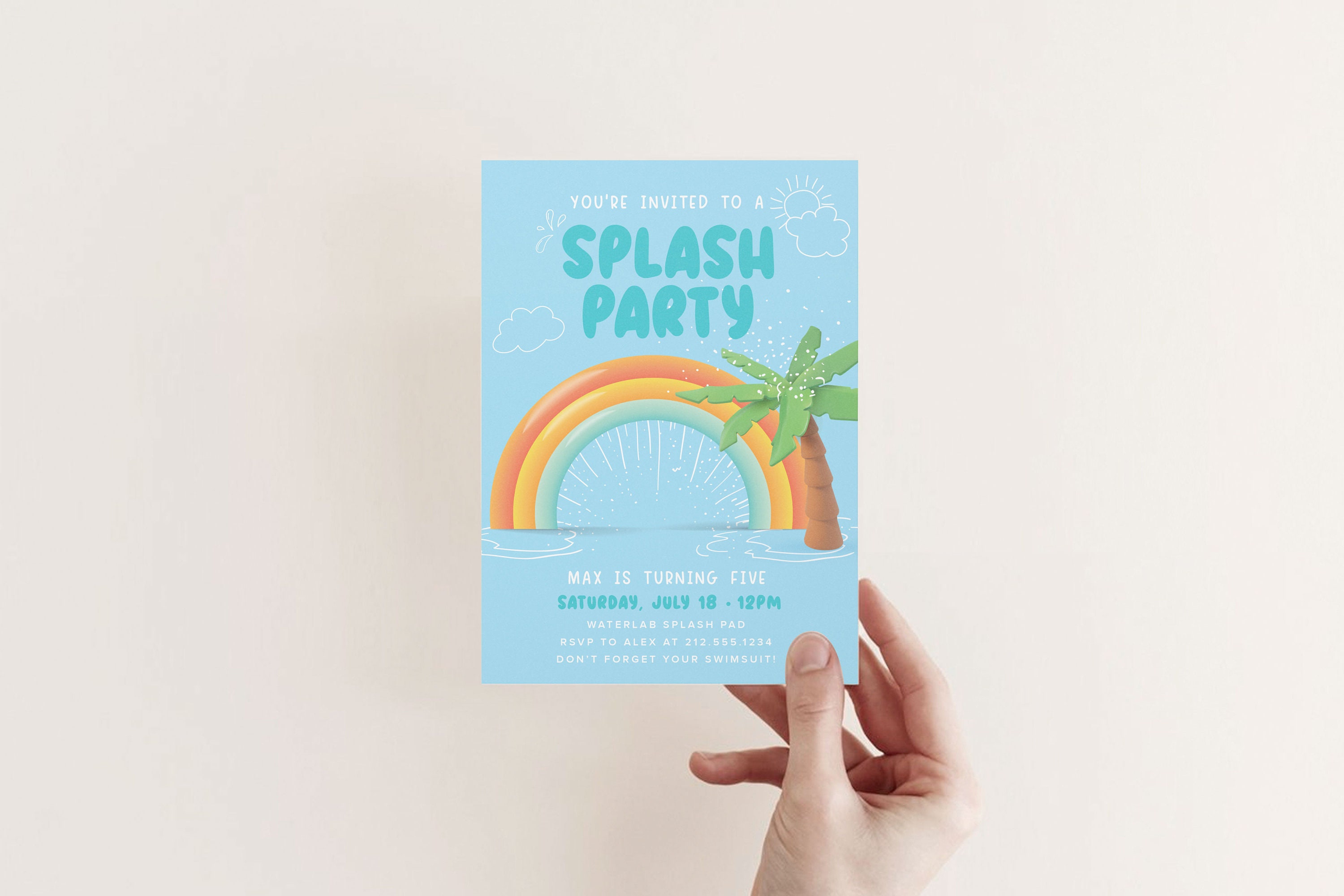Splash Party Birthday Invitation Summer Celebration Splash - Etsy