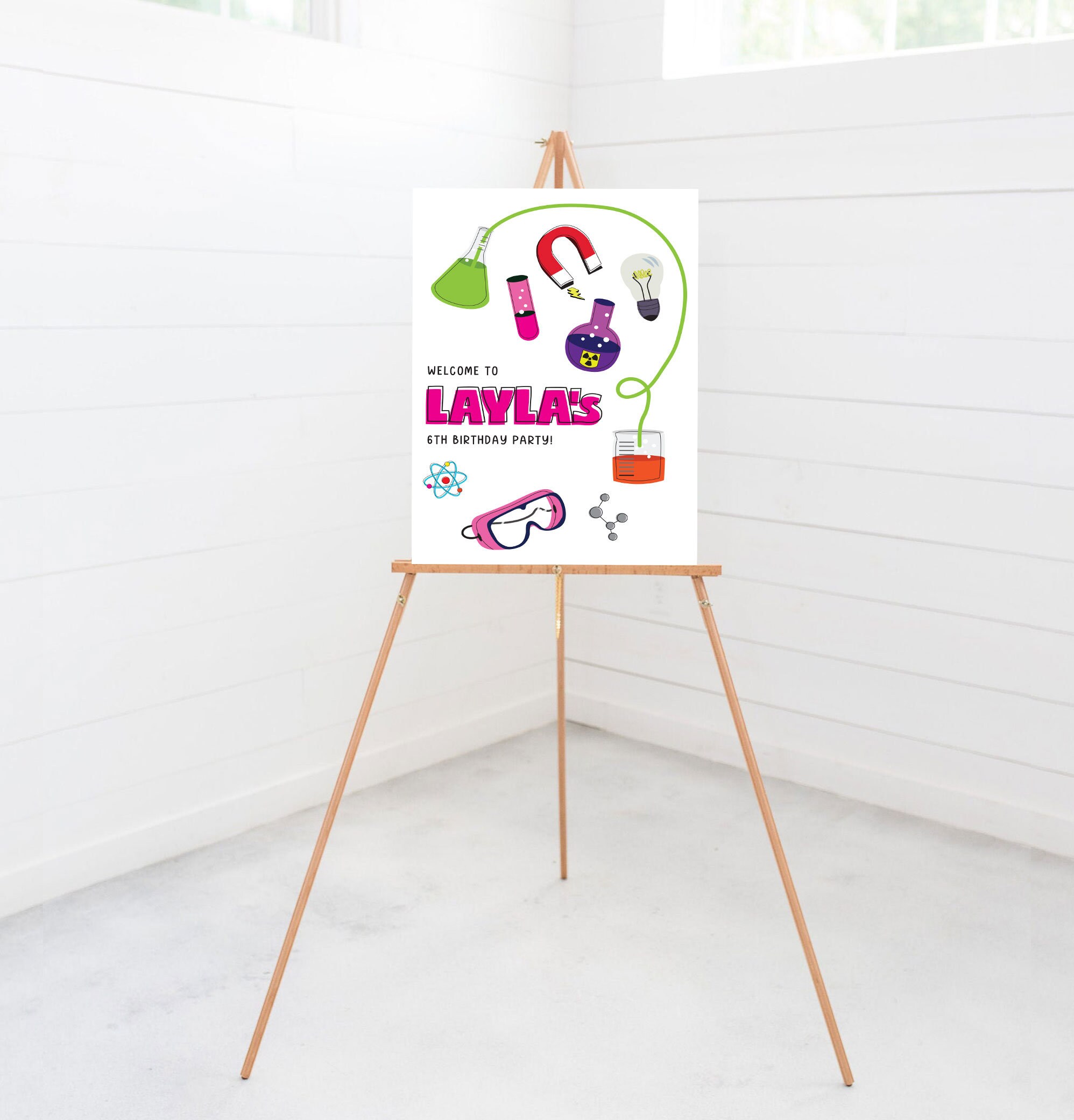 Science Birthday Party Welcome Sign: Editable Poster (digital Download ...