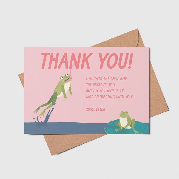 Frog Thank You Card - Etsy