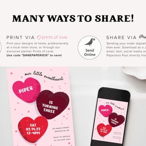 Valentine's Day Candy Hearts Invitation, Sweet Celebration, Our Little ...
