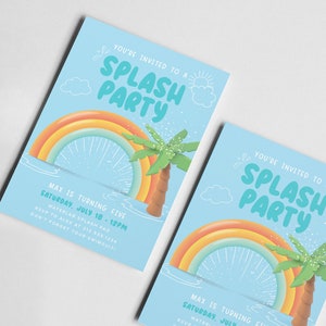 Splash Party Birthday Invitation Summer Celebration Splash - Etsy