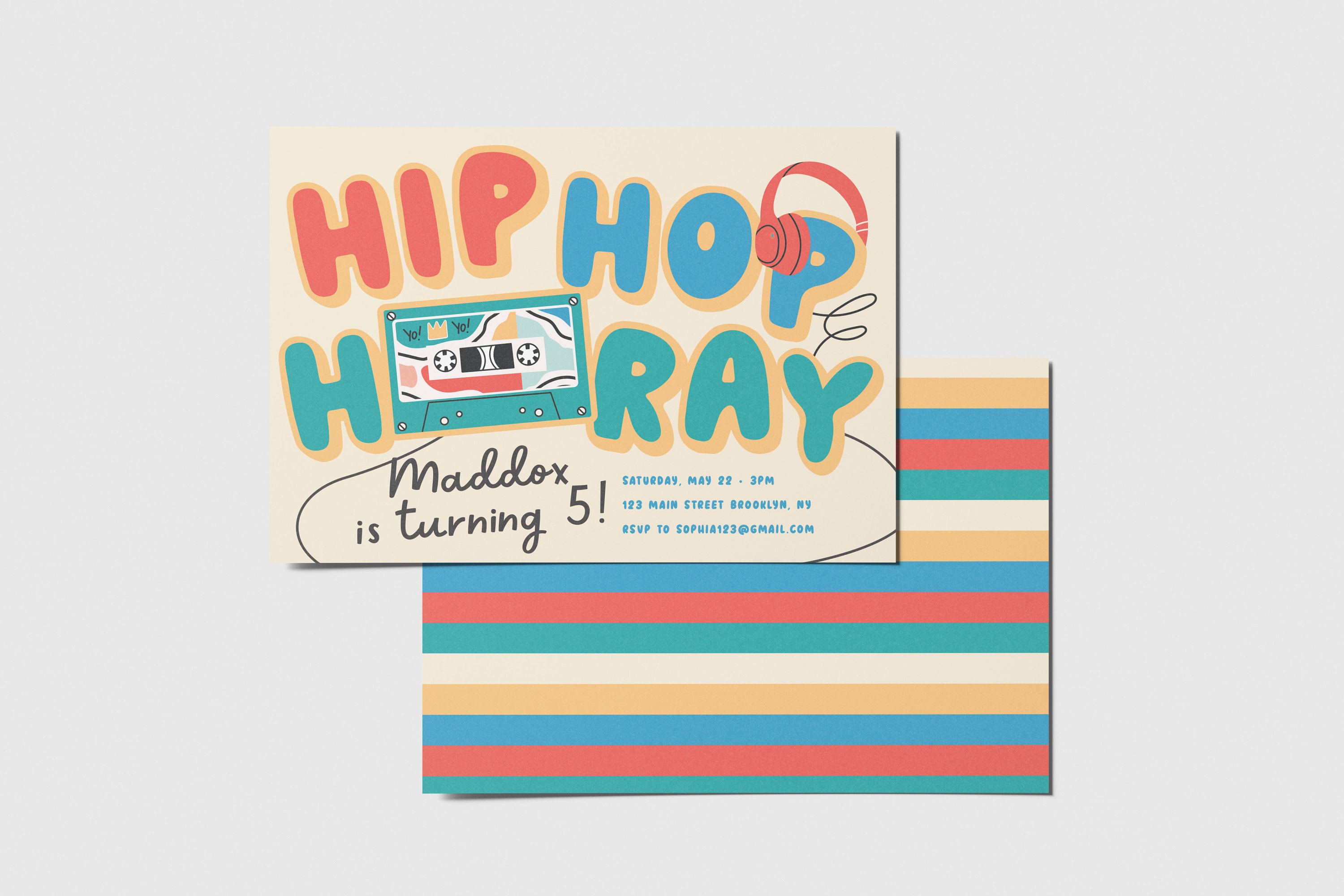 Hip Hop Birthday Party Invitation, Hip Hop Hooray, Mixed Tape, Music ...
