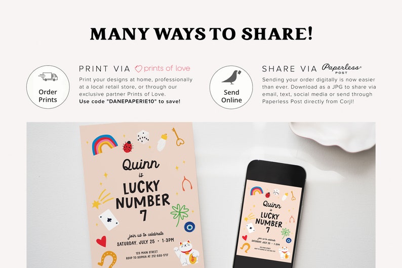 Lucky Charm Birthday Party Invitation, Good Luck Charms, Lucky Number 7 ...