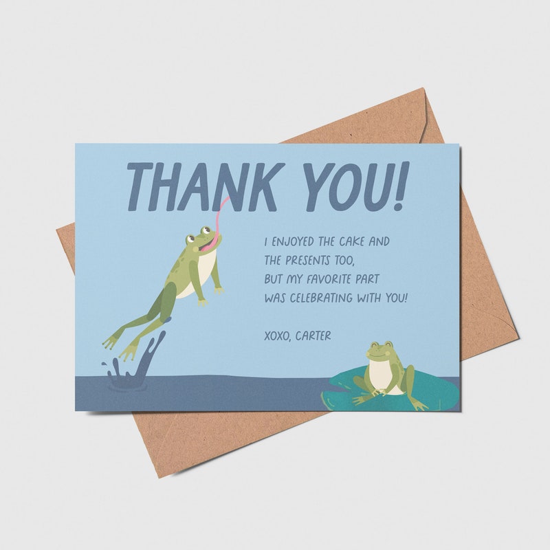 Frog Thank You Card - Etsy