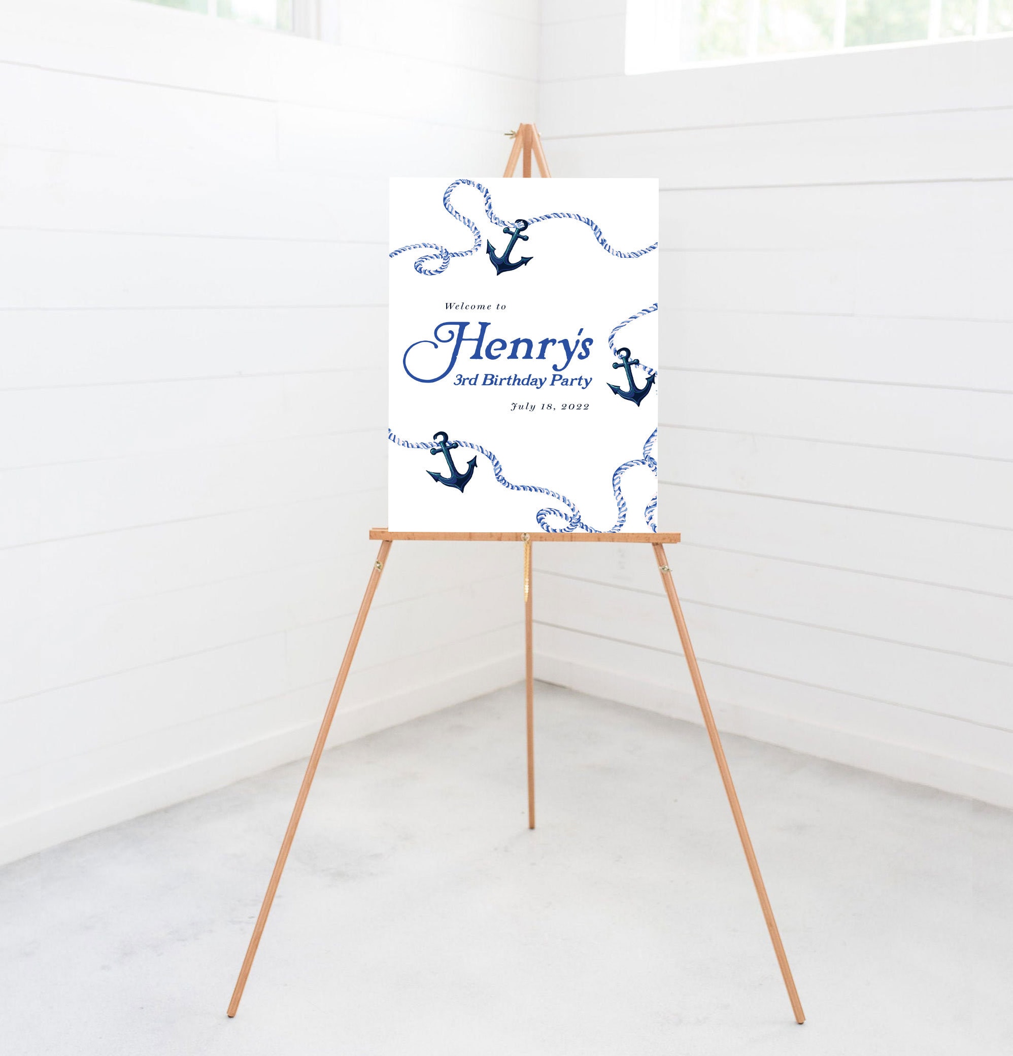 Anchors Away Birthday Party Invitation, Sailing, Anchors, Nautical ...