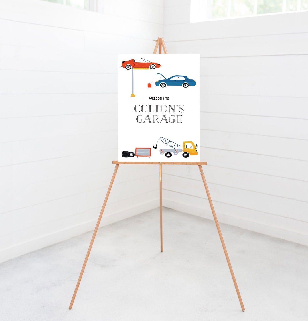 Mechanic Birthday Welcome Sign: Car Garage Party Decor (digital ...
