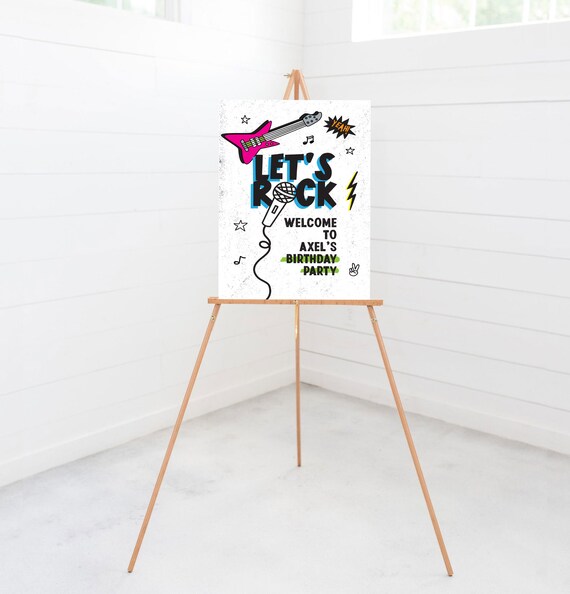 Lets Rock Birthday Party Welcome Sign 18x24 24x36 Poster - Etsy