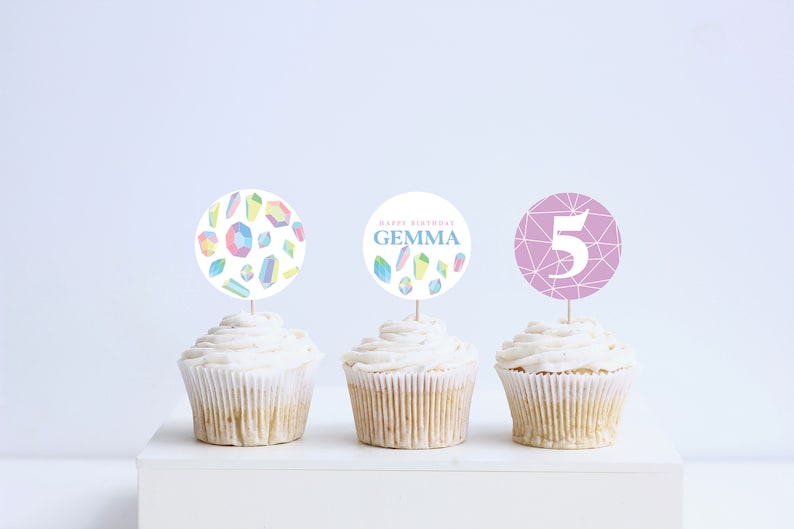 Gems Birthday Party Favor Tag, Thank You Tag, Party Decor, Gemstone ...