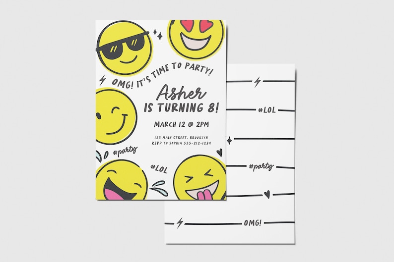 Emoji Birthday Party Welcome Sign, 18x24, 24x36, Poster, Emoticon, LOL ...