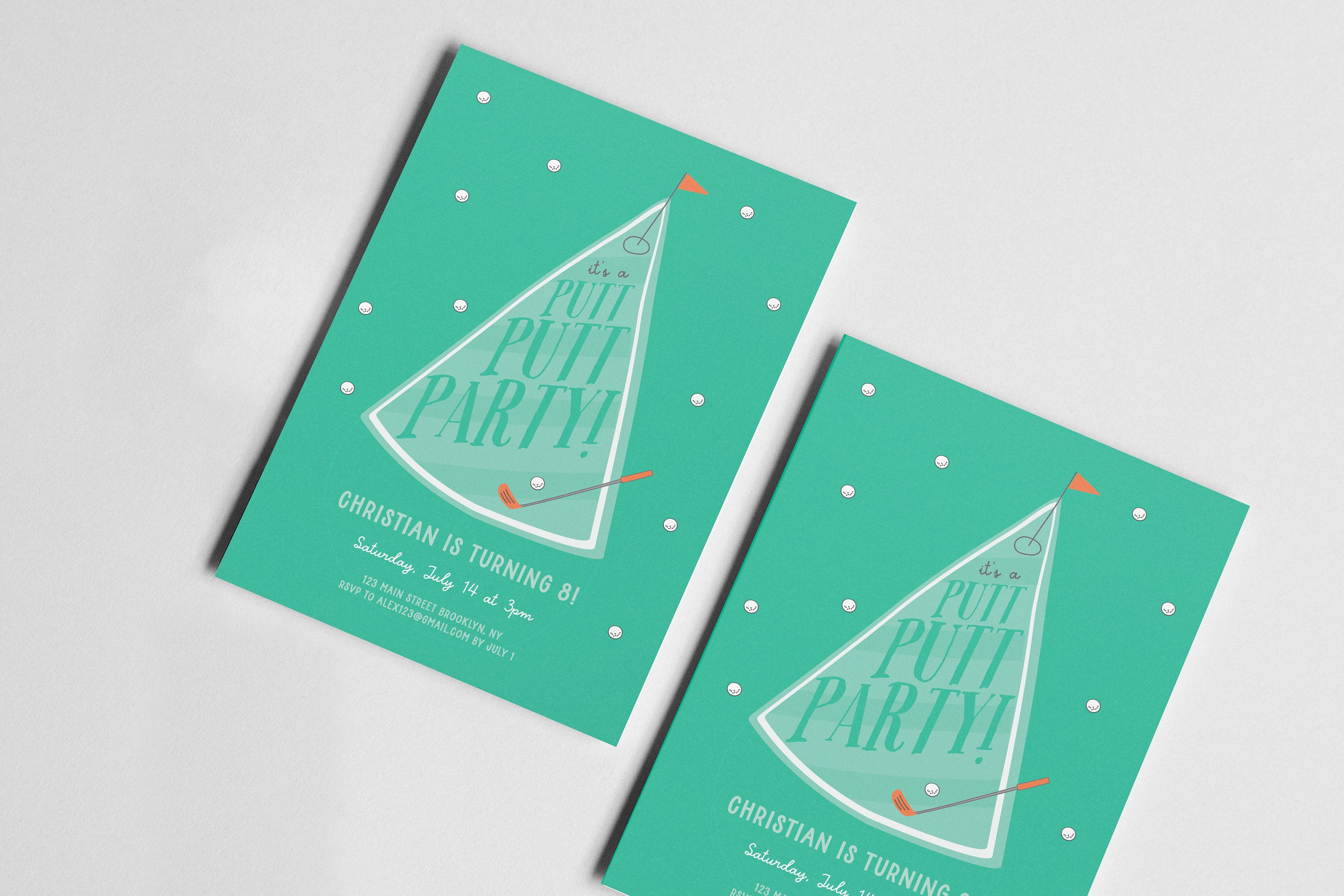 Putt Putt Birthday Party Invitation, Mini Golf, Golf Par-tee Theme ...