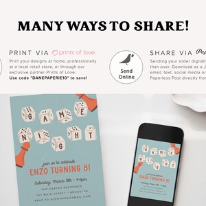 Game Night Birthday Party Invitation, Board Game Party, Chess, Checkers ...