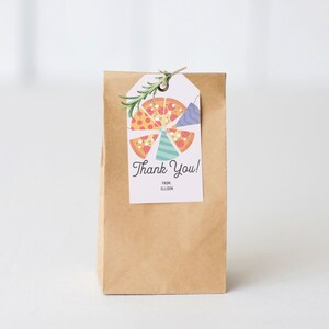 Pizza Party Birthday Favor Tag, Thank You Tag, A Slice of Fun, Party ...