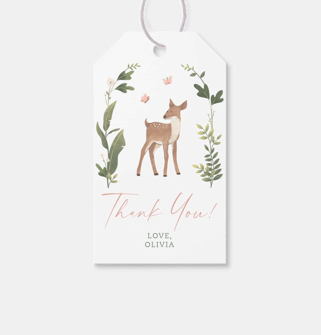 Woodland Animals Birthday Party Favor Tag, Thank You Tag, Forest ...