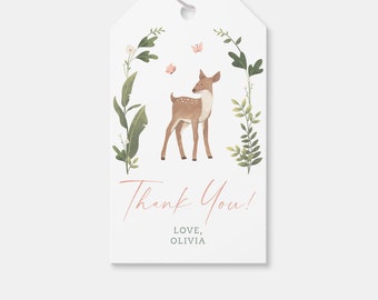 Thank You Tag Woodland Wild One Birthday, Woodland Forest Animals ...