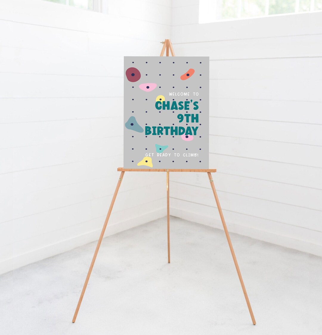 Rock Climbing Birthday Welcome Sign: Editable Party Poster (digital ...
