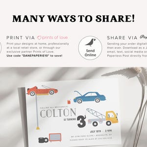 Calling All Mechanics Birthday Party Invitation, Auto Shop, Auto Repair ...