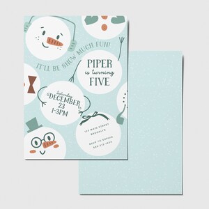 Snowman Birthday Party Invitation, Snowballs, Snow Much Fun, Winter ...