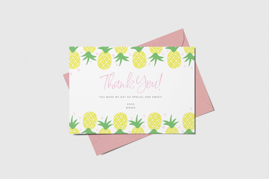 Pineapple Thank You Card, Party Like A Pineapple, Tropical, Printable ...