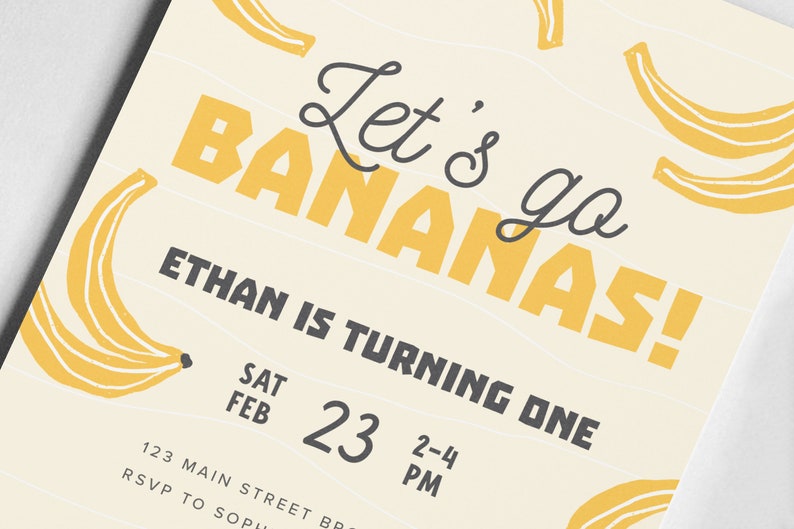 Let's Go Bananas Birthday Party Invitation Bananas - Etsy