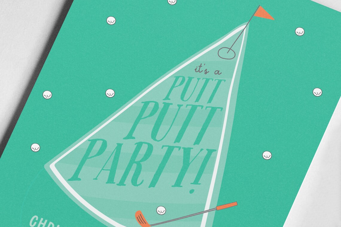 Putt Putt Birthday Party Invitation, Mini Golf, Golf Par-tee Theme ...