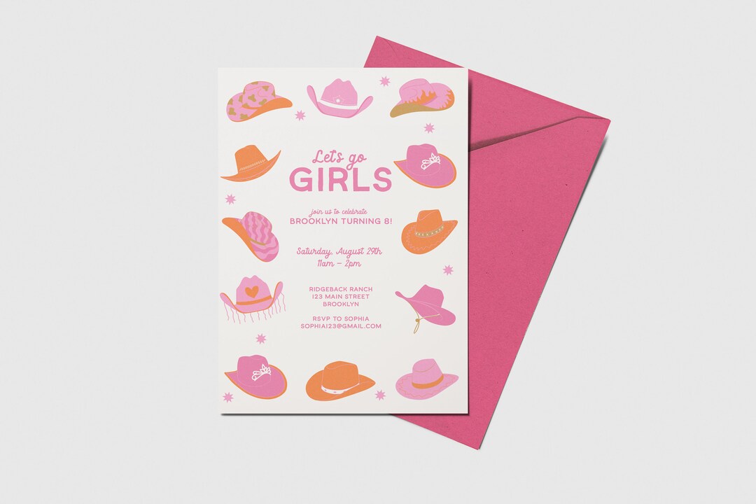 Rodeo Birthday Party Invitation, Saddle Up, Spurs, Cowboy Boots, Let's ...