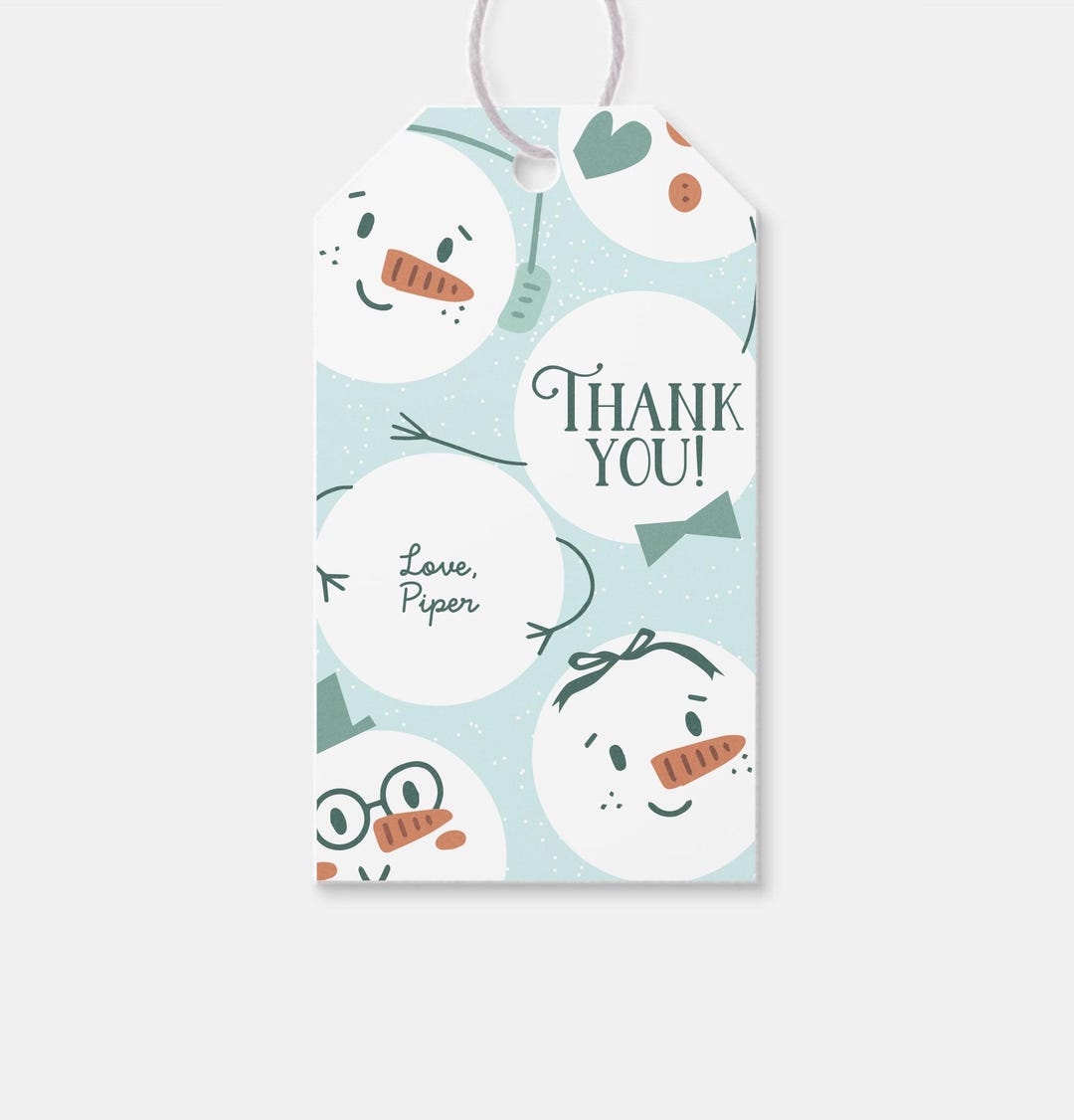 Snowman Birthday Party, Thank You Tag, Party Favor, Snowballs, Snow ...