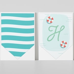 Pool Party Flag Banner, Birthday Garland, Party Decor, Summer ...