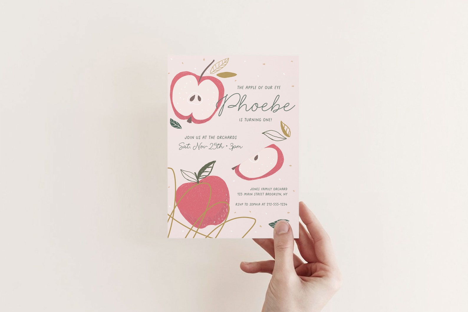 Apple Orchard Birthday Party Invitation, First Birthday, Apple Picking ...