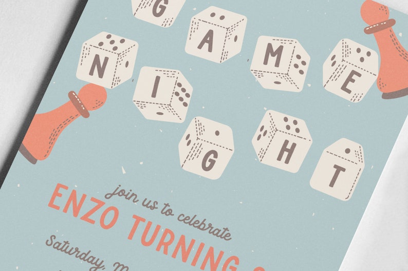 Game Night Birthday Party Invitation Board Game Party Chess - Etsy