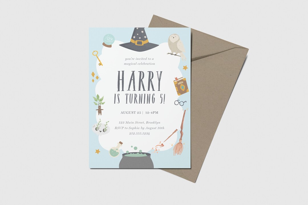 Magical Celebration Birthday Party Invitation, Wizards, Wizarding World ...