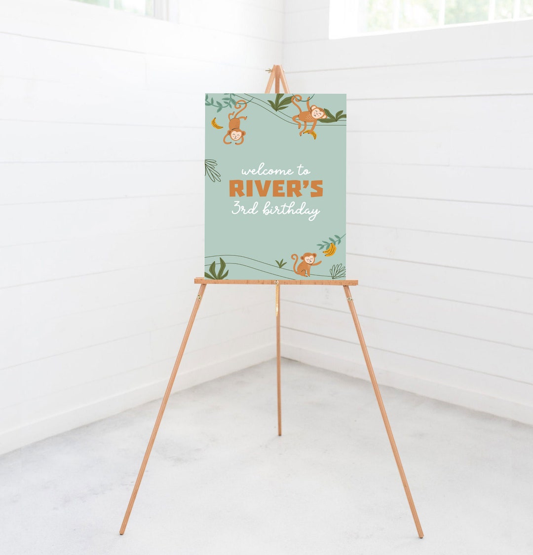 Monkey Birthday Party Welcome Sign, 18x24, 24x36, Poster, Our Little ...