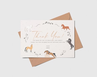 Spirit Riding Free Thank You Card Horse Party Thank You Note Birthday ...