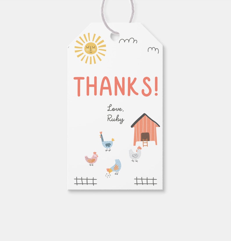 Chicken Birthday Party Thank You Card Cluck Cluck - Etsy