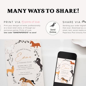 Horse Birthday Party Invitation, Horseback Riding, Printable, Editable ...