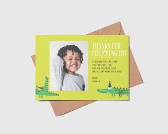 Crocodile Thank You Card, Editable Alligator Note, Personalized Zoo ...
