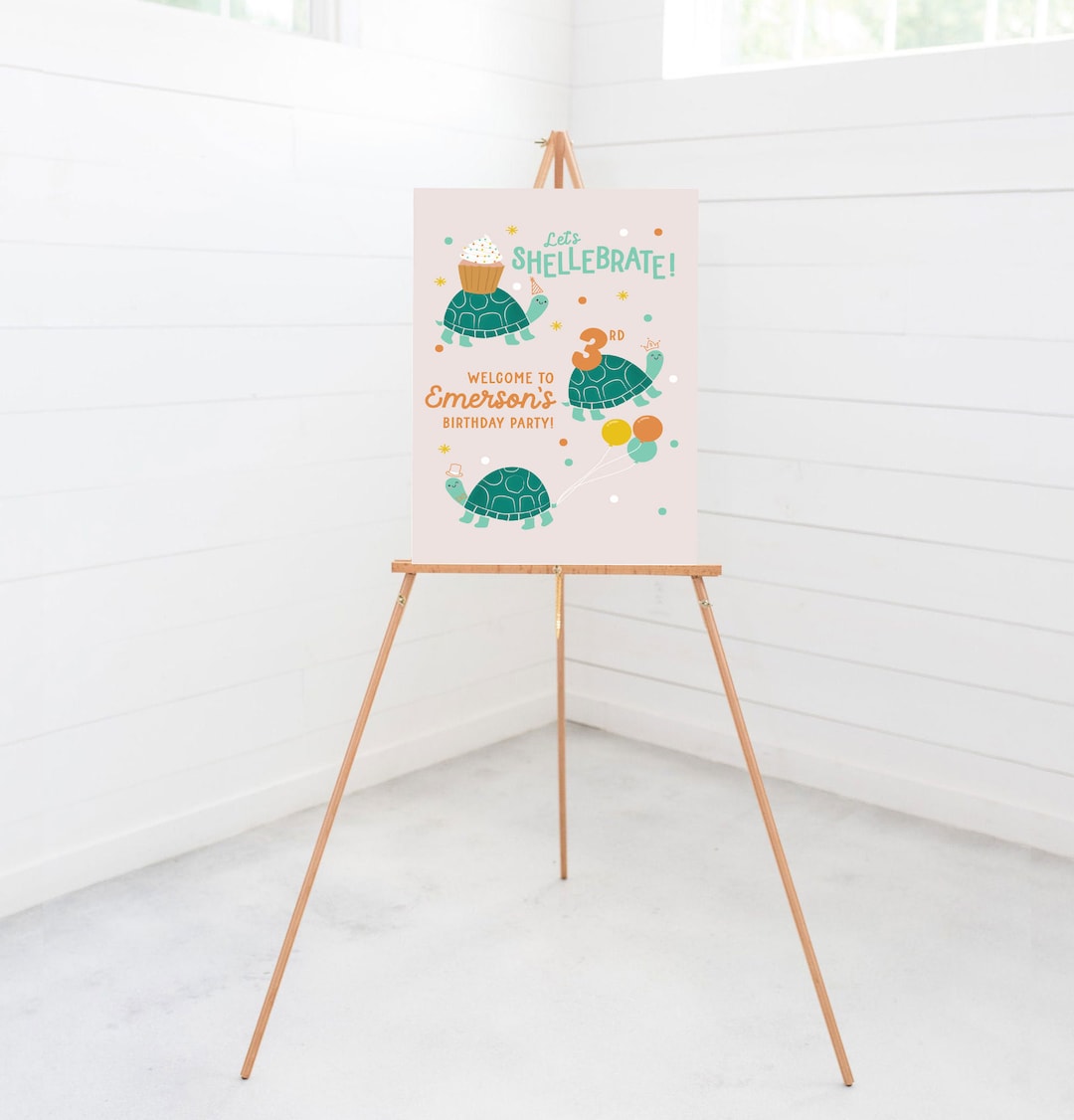 Turtle Birthday Welcome Sign, 18x24, 24x36, Poster, Time to Shellebrate ...