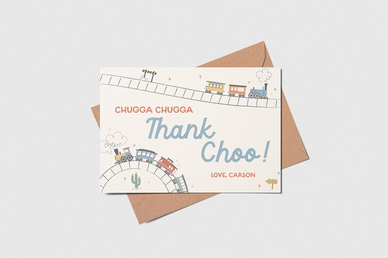 Choo Choo Train Photo Invitation, All Aboard, 1st Birthday, Modern ...