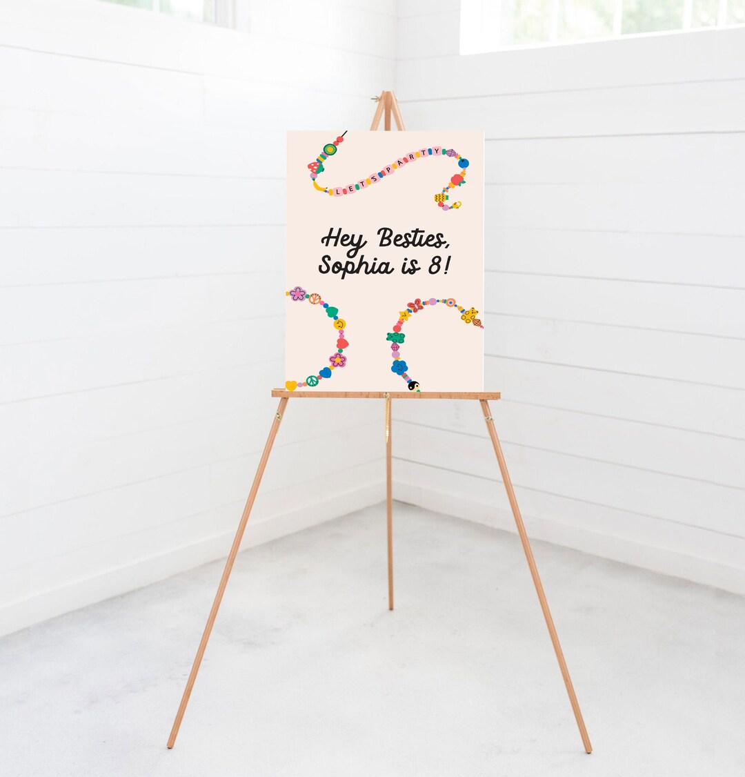 Friendship Bracelet Birthday Party Welcome Sign, 18x24, 24x36, Poster ...