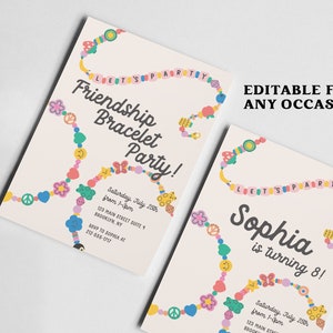 Friendship Bracelet Birthday Invitation: Tween Party, Editable (INSTANT ...